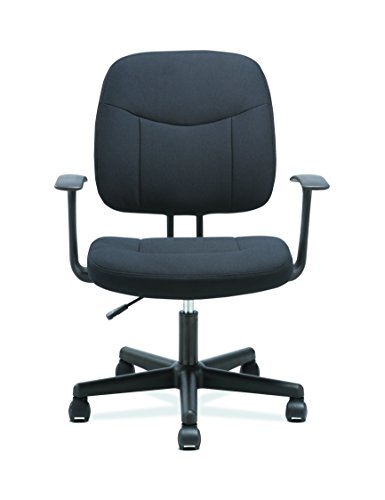 Sadie Task Chair-Fixed Arm Computer Chair for Office Desk, Black (HVST402)