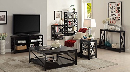 Convenience Concepts Oxford 1 Drawer Console Table with Shelves, Black