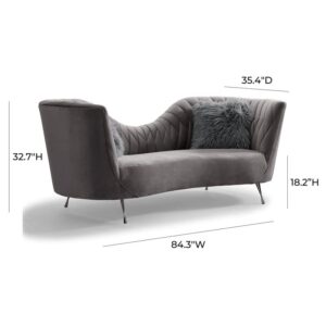 Tov Furniture Velvet Sofa, Grey