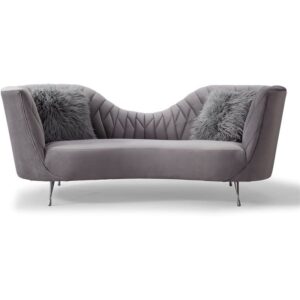 Tov Furniture Velvet Sofa, Grey