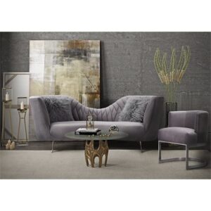 Tov Furniture Velvet Sofa, Grey