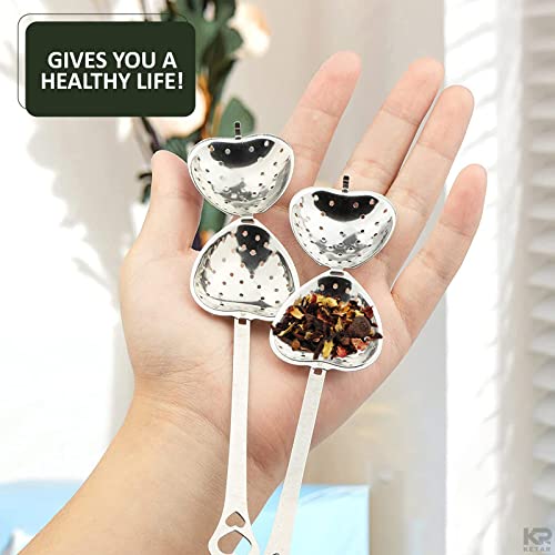 10Pcs Tea Strainers for Loose tea spoons - Heart Shaped Tea Filter Stainless Steel Tea Diffuser Fine Mesh Strainer Spoon Filter - Tea Infusers for Loose Tea Strainer Loose Leaf Tea Steeper Tea Party