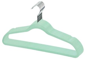 sunbeam velvet slim flocked hangers 120 pack (mint)