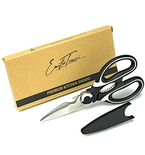 Emilio Torazzi Kitchen Scissors - Ultra Sharp Premium Multi Purpose Kitchen Shears - Heavy Duty & Dishwasher Safe