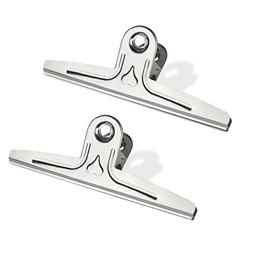 Extra Large Bull Clips Stainless Steel, Coideal 2 Pcs 30cm Jumbo XXL Silver Metal File Binder Clip Clamps Heavy Duty for Home Office School (11 4/5 Inch)