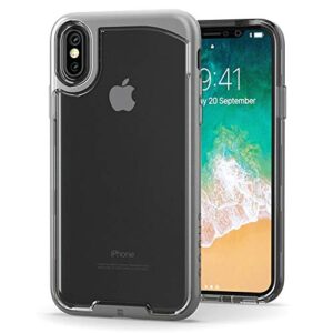 snugg iphone xs (2018) / iphone x (2017) case, [vision series ] apple iphone xs/iphone x case clear [ grey ] ultra thin lightweight protective bumper cover for iphone xs/iphone x