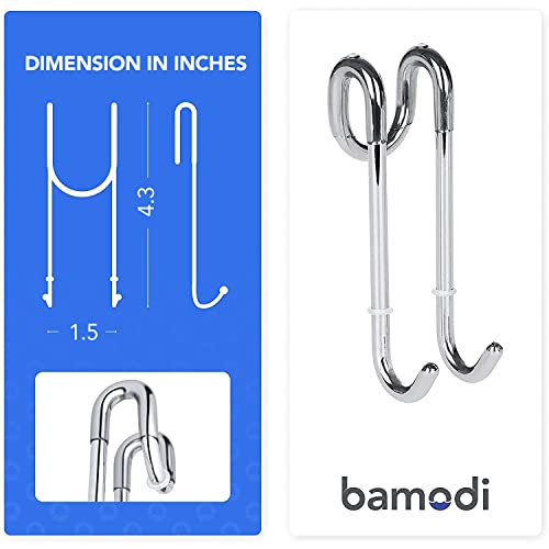 Bamodi Shower Hooks Set - Glass Door Shower Hooks 11 cm - Extremely Lightweight Bathroom Hooks Bath Shower Screen - Use as a Towel Hanger Bathroom Holder Shower Door