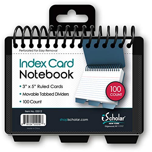 iScholar Index Card Book, Poly Wire, 3 Tabs, Color Will Vary (03512)