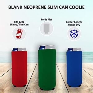 Blank Neoprene Slim Can Coolie (1, White)