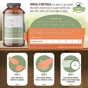 Omega 3 Fish Oil for Dogs, 250 Softgel Pills, 1000 mg EPA DHA Dog Fish Oil Pet Supplement for Joint Support Arthritis Pain Relief, Allergy Itch, Shedding, Healthy Coat, Dry Itching Skin, Hot Spot, USA