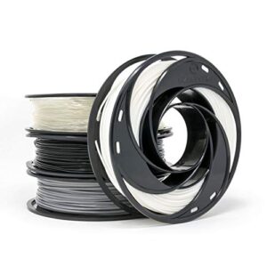 gizmo dorks pla filament for 3d printers 3mm (2.85mm) 200g, 4 color pack - black, grey, transparent, white