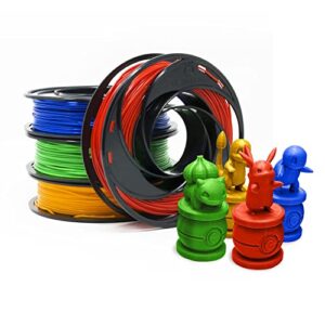 gizmo dorks pla filament for 3d printers 1.75mm 200g, 4 color pack - blue, green, orange, red