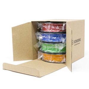 Gizmo Dorks PLA Filament for 3D Printers 1.75mm 200g, 4 Color Pack - Blue, Green, Orange, Red