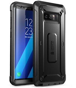 supcase unicorn beetle shield series case designed for galaxy note 8, with built-in screen protector full-body rugged holster case for galaxy note 8 (2017 release) (black)