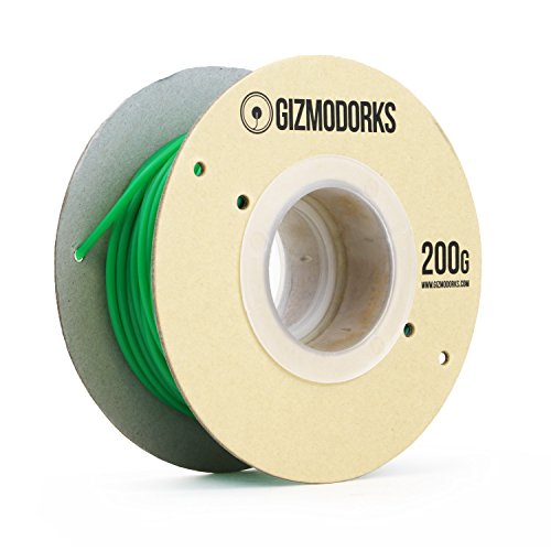 Gizmo Dorks PLA Filament for 3D Printers 1.75mm 200g, Green