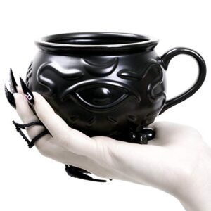 rogue + wolf large coffee mug, big witch cauldron ceramic mug, witchcraft coffee cups, ceramic halloween decor spooky coffee mugs for women porcelain 3d novelty gothic cup goth tea witchy -14 oz 400ml