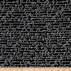 timeless treasures you are my sunshine script black, fabric by the yard