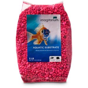 imagitarium neon pink aquarium gravel substrate, 5 lbs.