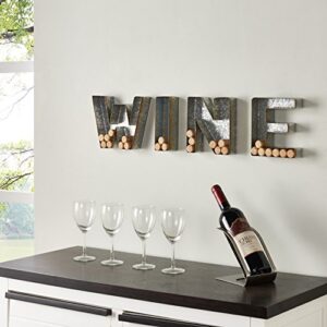 danya b. hg11415 wall mount decorative galvanized metal art wine letters cork holder