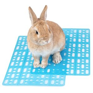 niteangel 2 pieces rabbit playpen feet mats for cage, comes with 4 fixed tabs (blue)