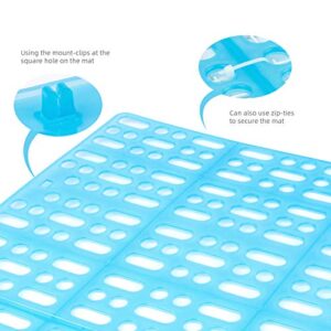 Niteangel 2 Pieces Rabbit Playpen Feet Mats for Cage, Comes with 4 Fixed Tabs (Blue)