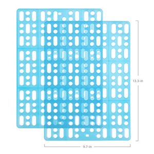 Niteangel 2 Pieces Rabbit Playpen Feet Mats for Cage, Comes with 4 Fixed Tabs (Blue)