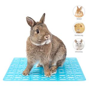 Niteangel 2 Pieces Rabbit Playpen Feet Mats for Cage, Comes with 4 Fixed Tabs (Blue)