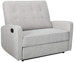 gdfstudio christopher knight home calliope buttoned fabric reclining loveseat, light grey tweed / black