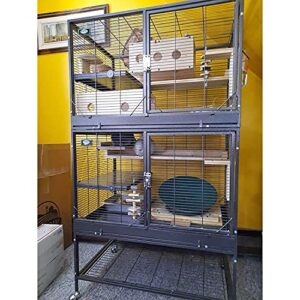 Durable All-Metal Mansion Cage for Chinchillas, Rats, Ferrets, Degus, Prairie Dogs (4-Level)