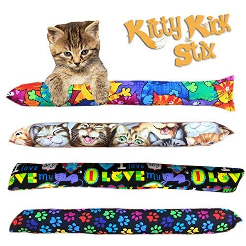 Kitty Kick Stix 15" Original Catnip Kicker Toy (Set of 2), Made in USA (Mystery)