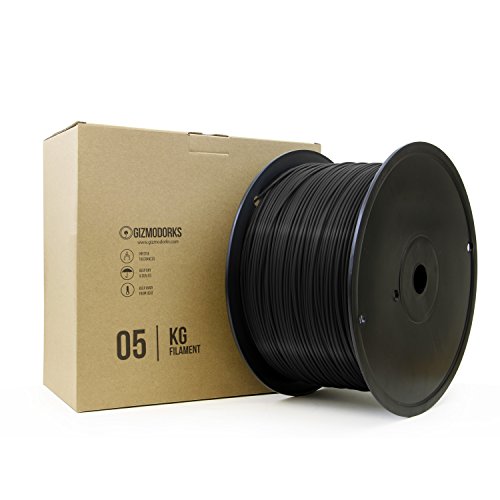 Gizmo Dorks PLA Filament for 3D Printers 1.75mm 5kg, Black