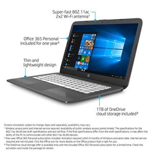 HP Stream Laptop PC 14-ax030nr (Intel Celeron N3060, 4 GB RAM, 64 GB eMMC, Gray), 1-Year Office 365 Personal Subscription Included