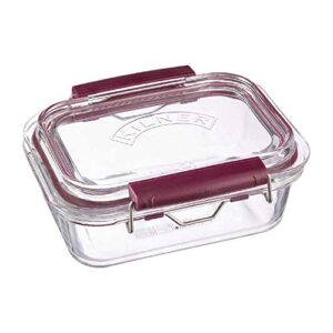 kilner jar 0.6 litre fresh storage stackable glass food container, 17 x 12.5 x 7.5 cm, transparent