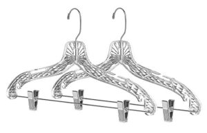 whitmor crystal suit hangers with clips s/2