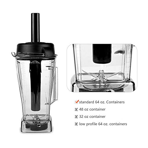 EVERIE Tamper Compatible with Vitamix Classic Standard 64 Oz Containers (9.5‘’ Long Arm), Not Compatible with Low Profile 64 Oz Containers