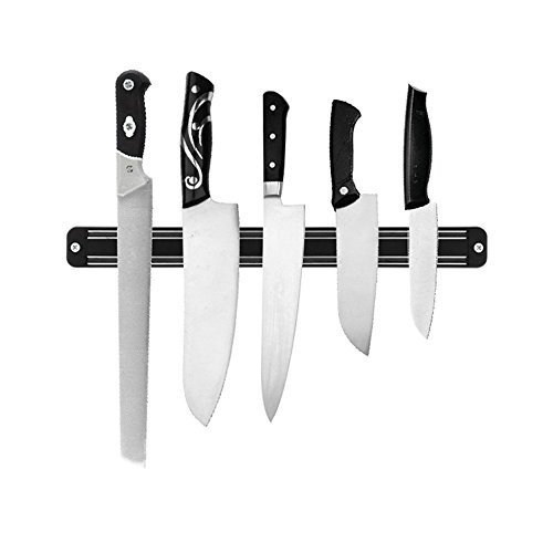 Magnetic Knife Holder 13 Inch Black, Storage Bar Strip | Multi-purpose Functionality Tool Magnet Rack Strip Bar Storage Wall Mount for Kitchen Knife Knives Tool Spoon Display Rack Organizer