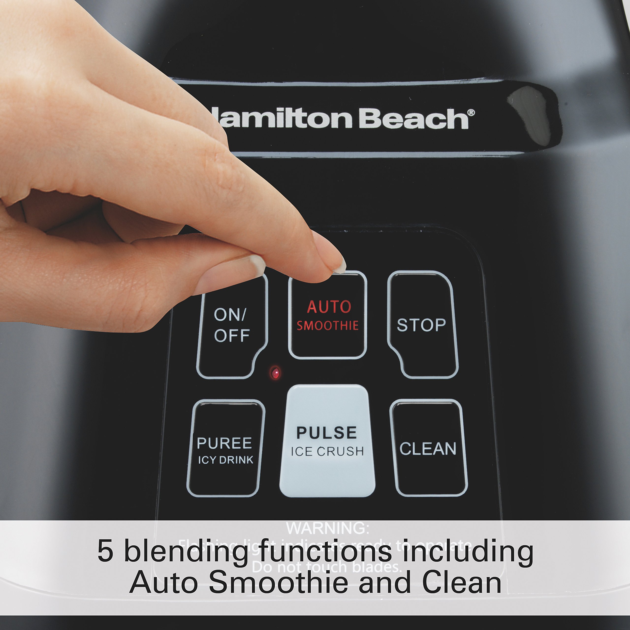 Hamilton Beach Smart Blender with 5 Functions & 40oz Glass Jar for Shakes and Smoothies, Black (56207)