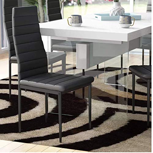 IDS Online Modern Style with Black PU Leather Dining Side Chair