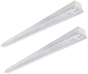 brillihood 2-pack 8ft led shop light, 80w (190w equiv.), 8000lm led garage light, 6000k (cool white), t8/t12 fluorescent light fixture for warehouse, supermarket, workshop office