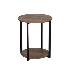 household essentials wooden side end table with storage shelf | ashwood