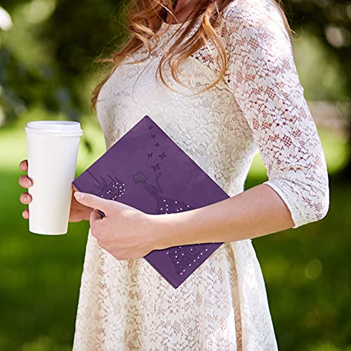 SEEHAN A5 Lined Notebook Planner Travel Journal Leather Notebook for Girls Women Princess Butterfly Journal Notebook Diary, A5 Ruled Writing Notebook Lined Note Pads Purple Journal 240 Pages