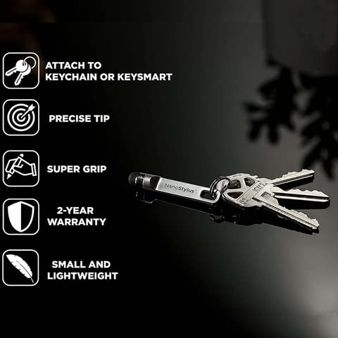 KeySmart NanoStylus – Mini Keyring Stylus Ergonomic, Portable and Precise Keychain Stylus Pen for Touch Screens