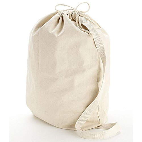 SHOPINUSA Heavy Canvas Laundry Bags W/Shoulder Strap (Small-Medium-Large) (Large 2 Pack)