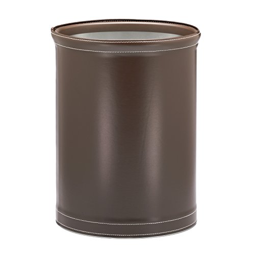 Kraftware Grant Signature Home Stitched Chocolate Waste Basket, 14", Brown