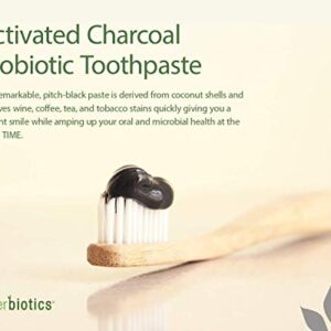 Hyperbiotics Activated Charcoal Probiotic Toothpaste | Oral Probiotics for Women and Men | Fluoride Free Whitening | Freshen Bad Breath, Gum Health Support, Whitens Teeth | Spearmint, 1 Tube, 4oz