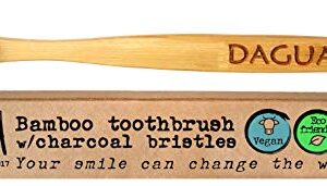 DAGUA Eco-friendly Bamboo Toothbrush with Charcoal Bristles BPA-free in ecofriendly packing (soft bristles - 1 count)