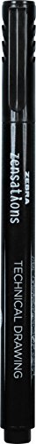 Zebra Pen Zensations Technical Pen, Assorted Point Sizes, Black Ink, 3-Count