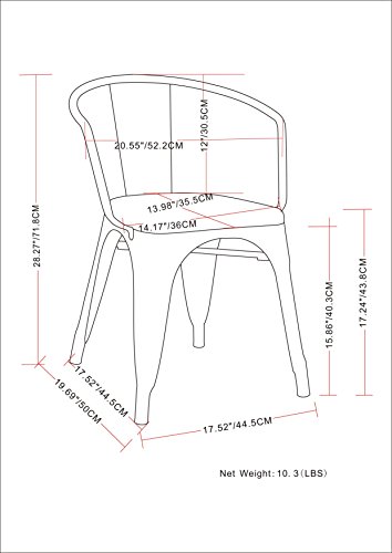 SIMPLIHOME Larkin Industrial Metal Dining Arm Chair (Set of 2) in Distressed Black, Silver, Fully Assembled, For the Dining Room