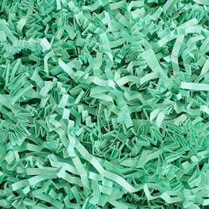 magicwater supply crinkle cut paper shred filler (1 lb) for gift wrapping & basket filling - mint