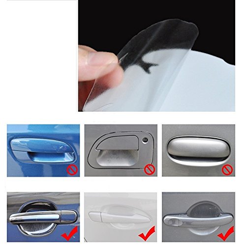 Younglingn 12 Pcs Universal Transparent Invisible Car Door Handle Scratches Protective Films Clear Side Sticker Scratches Car Door Protector Films